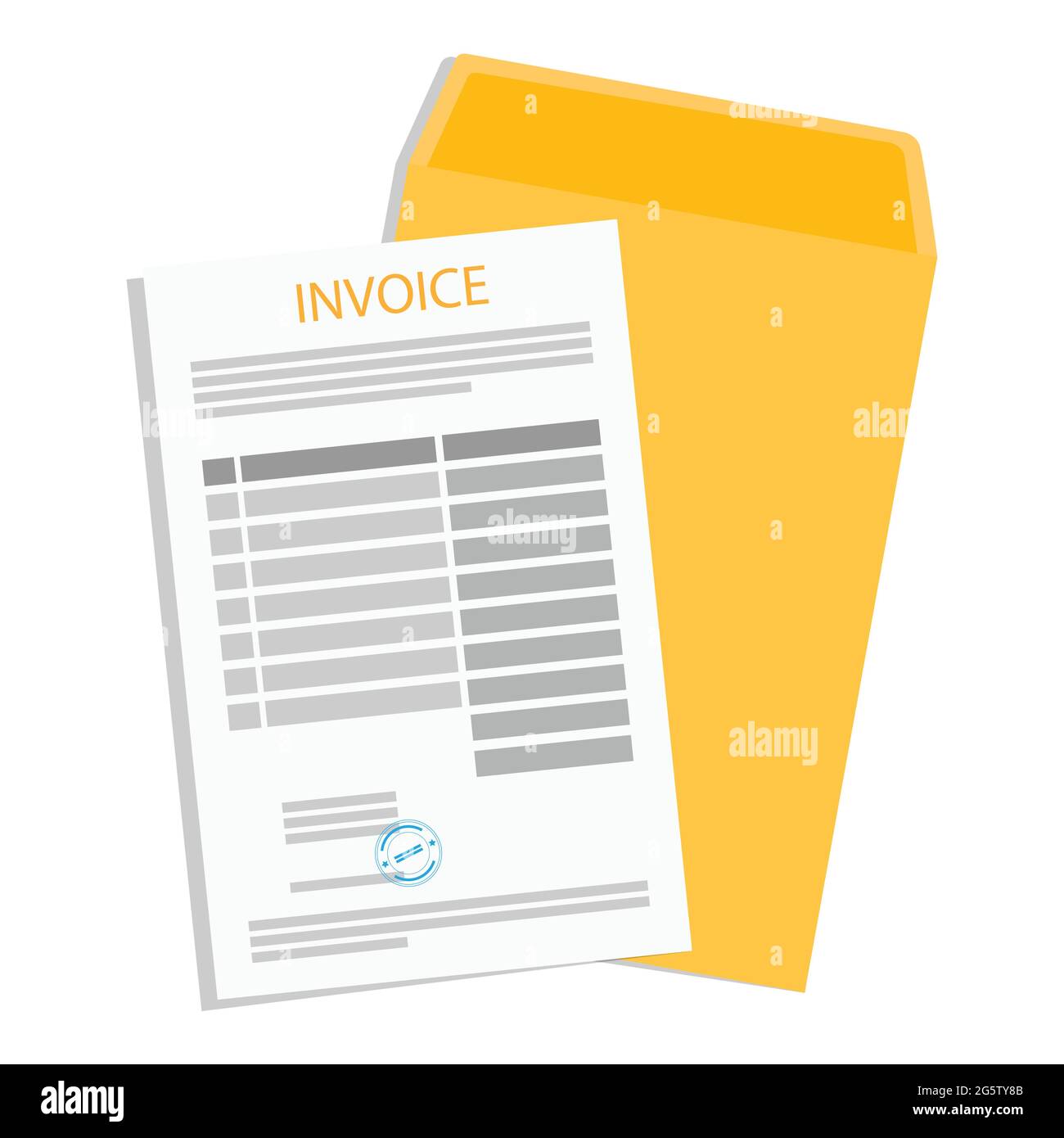 Invoice and file folder isolated on white background. Payment and bill ...