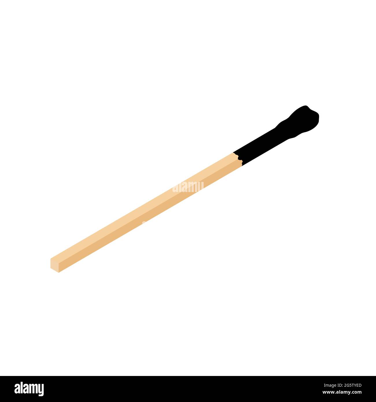 Burnt match isolated on white background. Vector Stock Vector Image ...