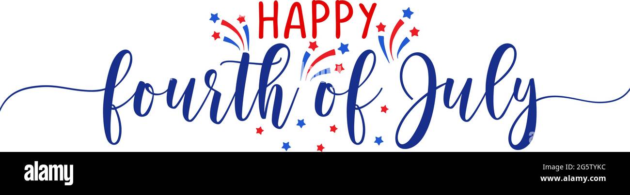 Happy 4th of July - Happy Independence Day July 4th lettering design ...