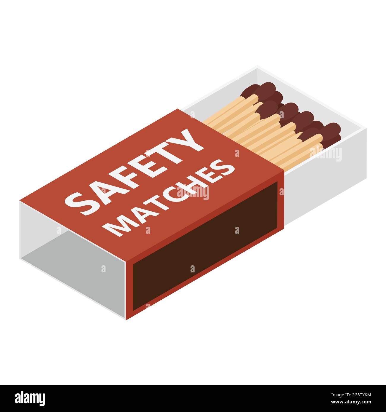 Box of matches isolated on white background. Safety matches. Isometric ...