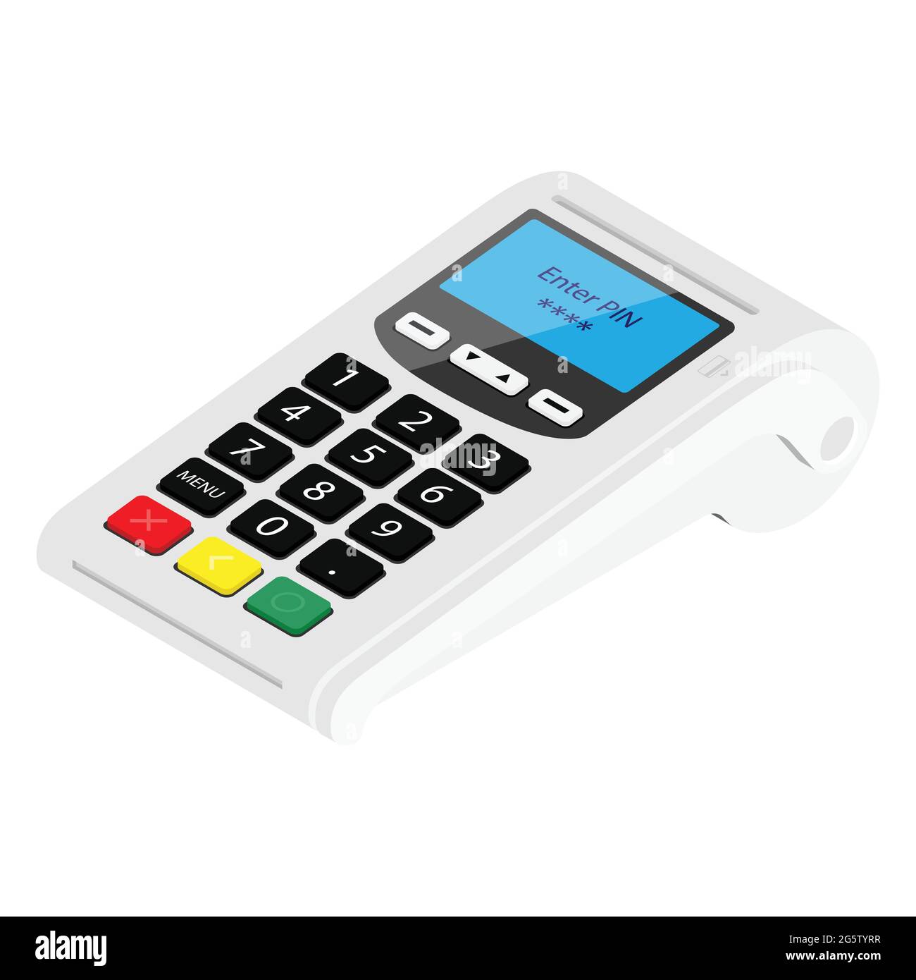 POS Terminal payment machine isolated on white background. Bank Payment ...