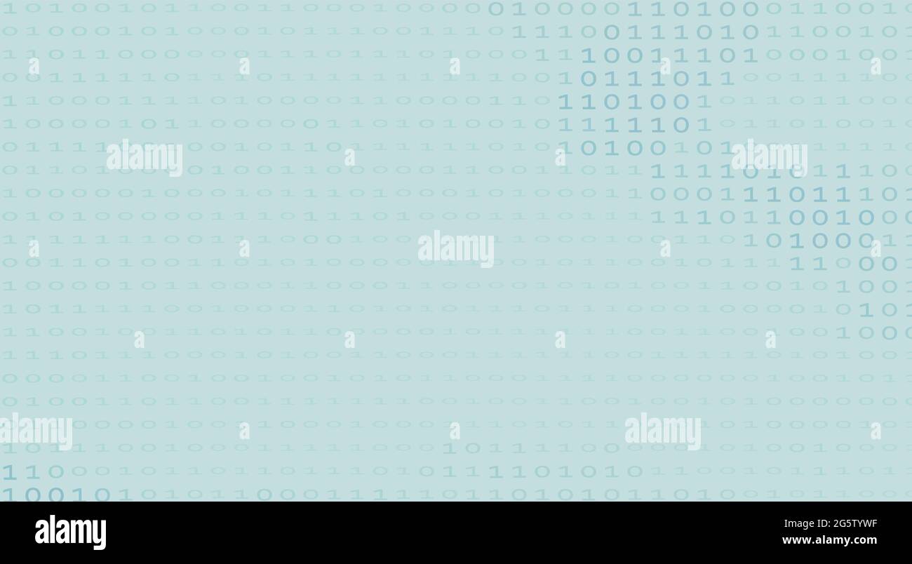 Unsaturated light bluish cyan background with binary code. Vector graphic pattern with ones and ...