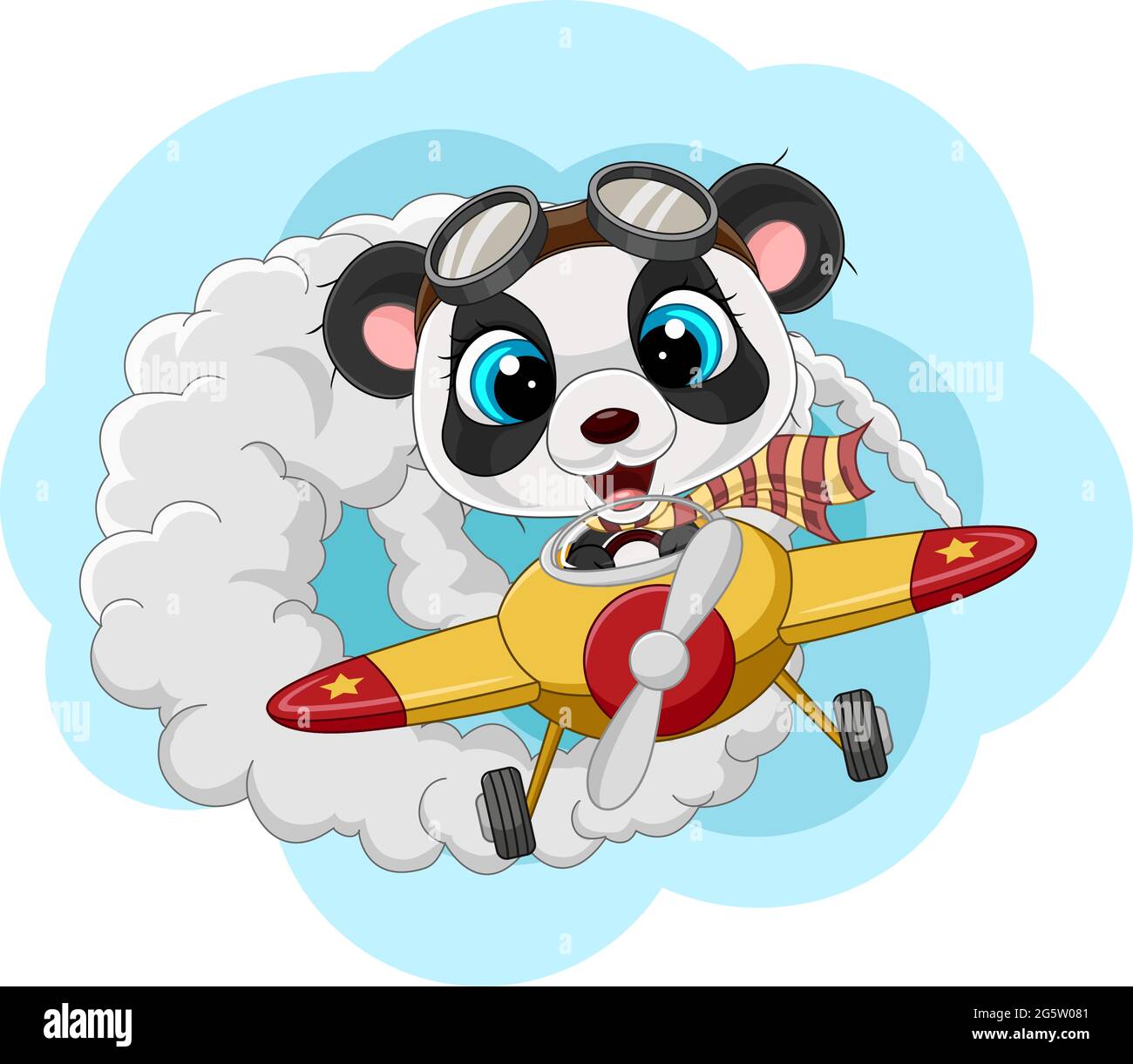 Cartoon little panda operating a plane Stock Vector Image & Art - Alamy