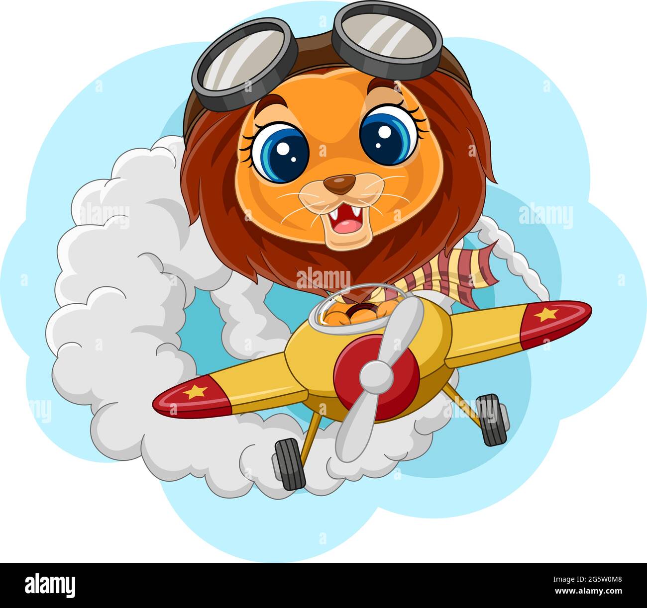 Cartoon baby lion operating a plane Stock Vector Image & Art - Alamy