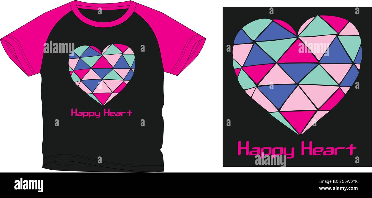 happy heart triangle graphic design vector illustration Stock Vector ...