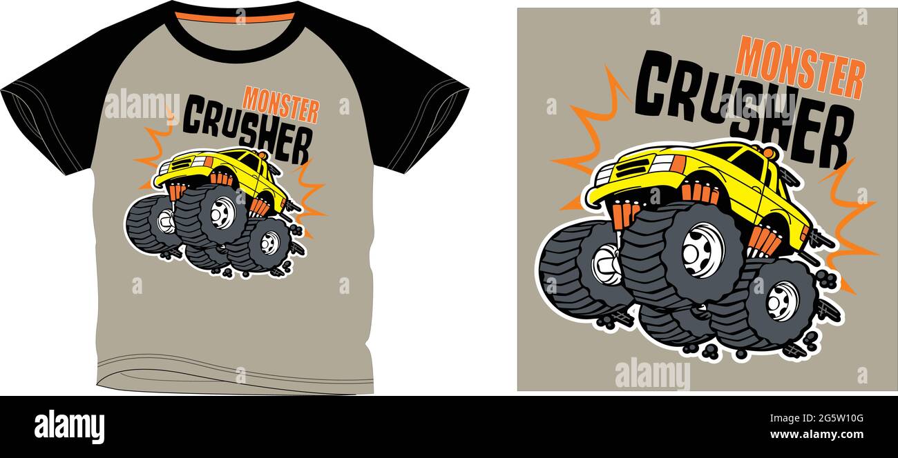 monster crusher graphic design vector illustration Stock Vector Image ...