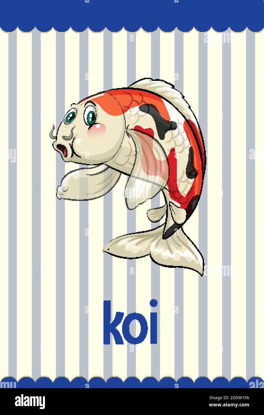 Vocabulary flashcard with word Koi illustration Stock Vector Image ...