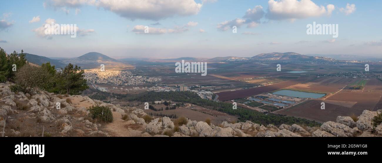 Landscape from the Jumping Mountain in Nazareth. Panoramic view Stock ...