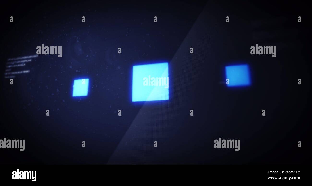 Image of glowing loading squares digital interface Stock Photo - Alamy