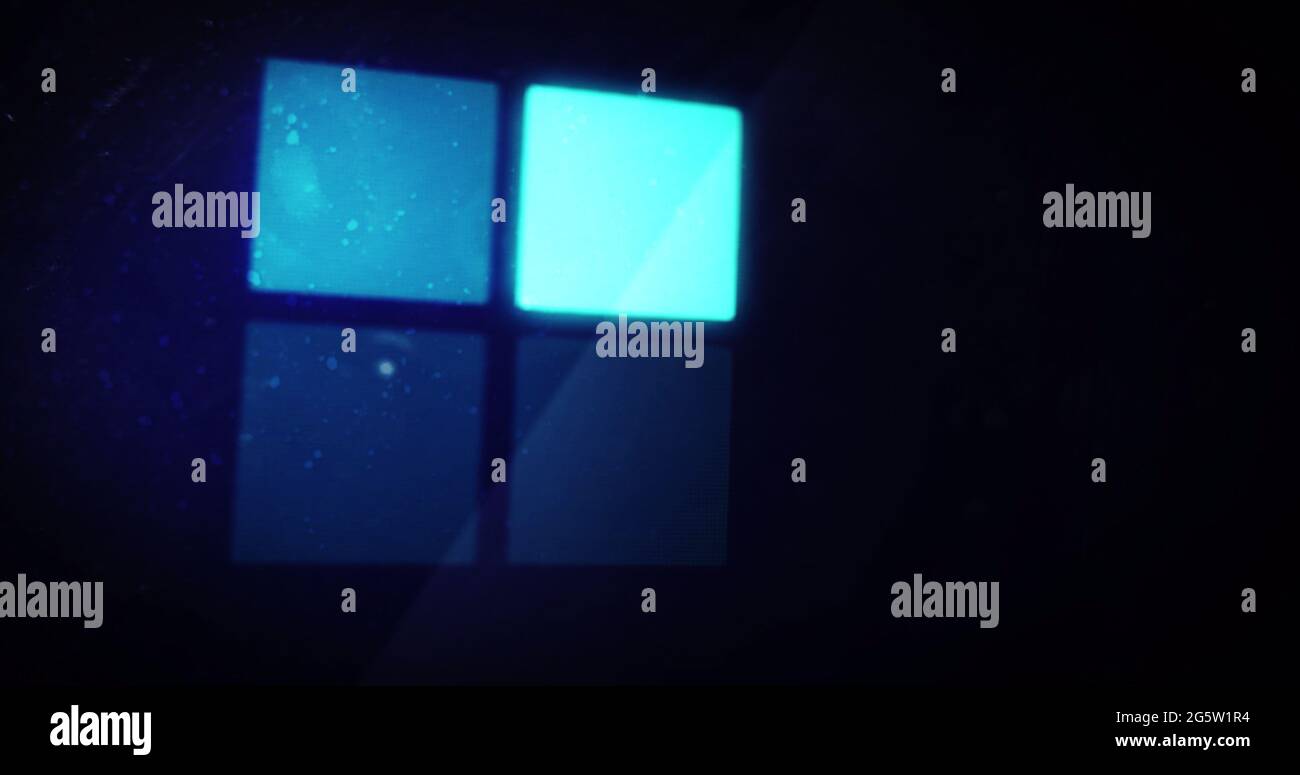 Image of glowing loading squares digital interface Stock Photo - Alamy