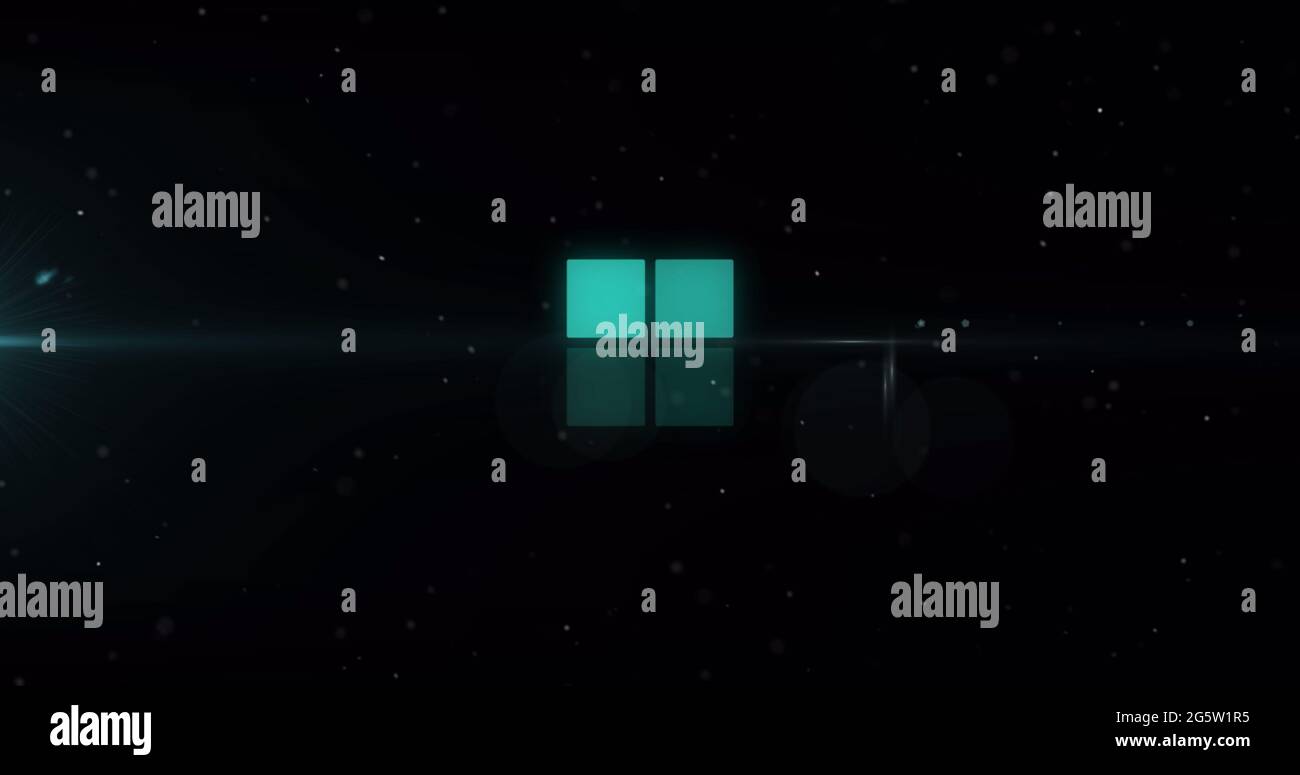 Image of glowing loading squares digital interface Stock Photo - Alamy