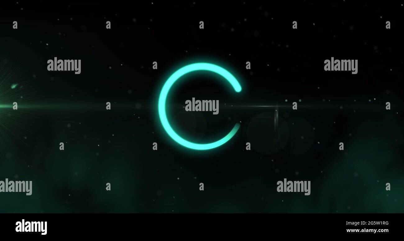 Image of glowing loading circle digital interface Stock Photo - Alamy