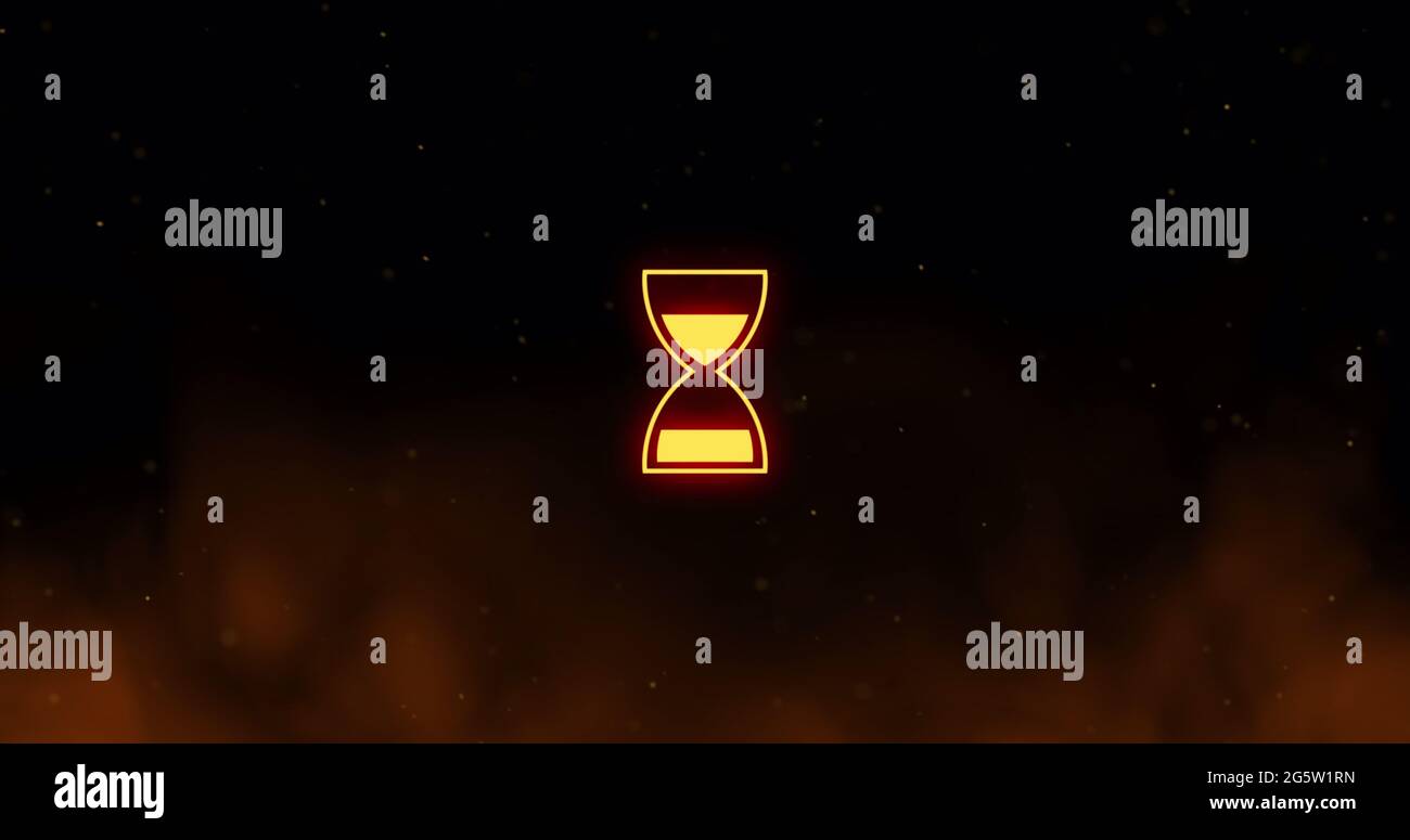 Image of glowing loading hourglass digital interface Stock Photo - Alamy