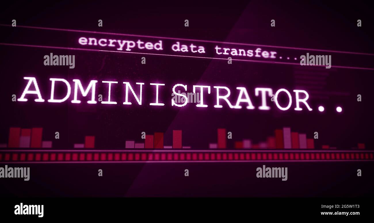 Image of encrypted data transfer flashing digital interface Stock Photo - Alamy
