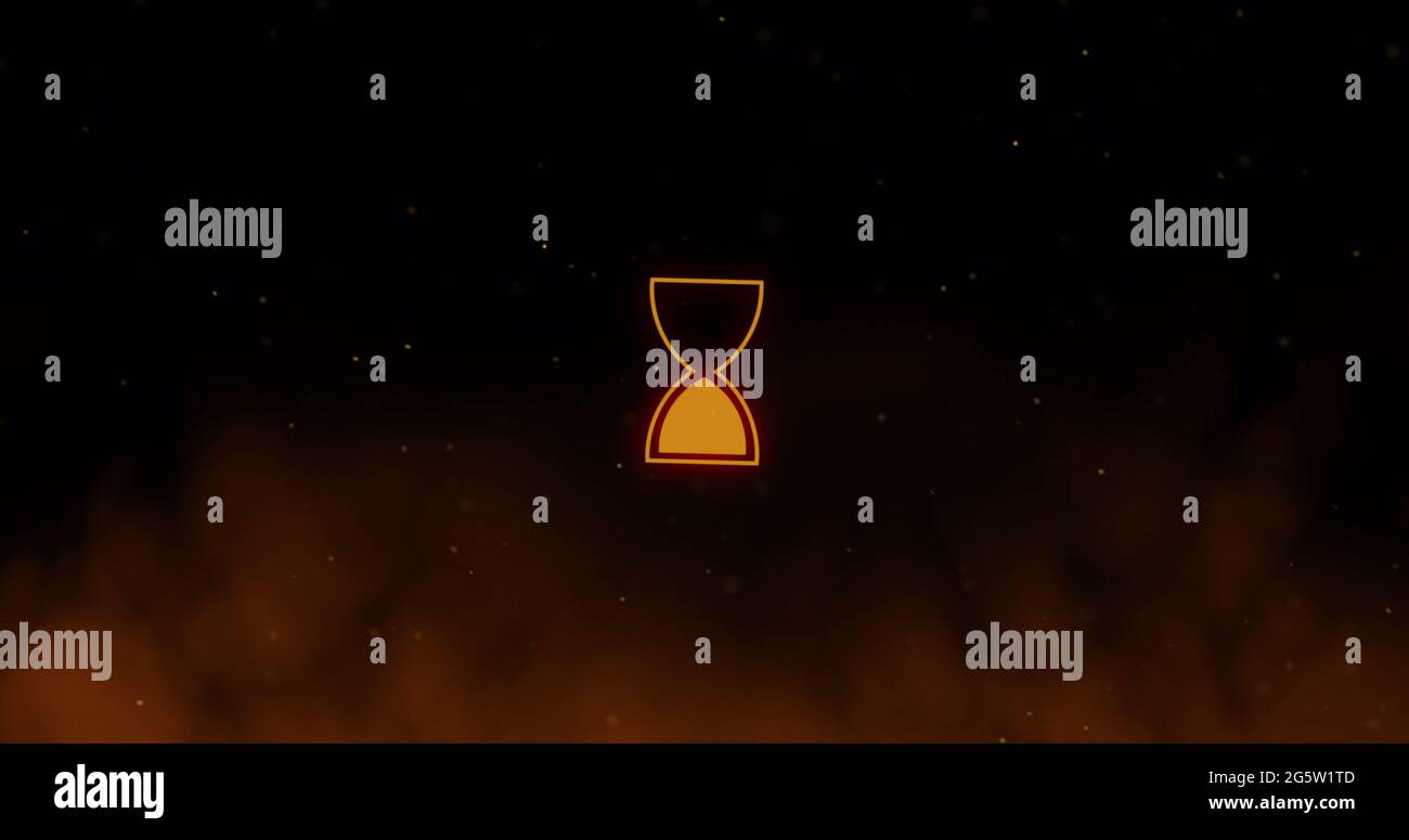 Image of glowing loading hourglass digital interface Stock Photo - Alamy