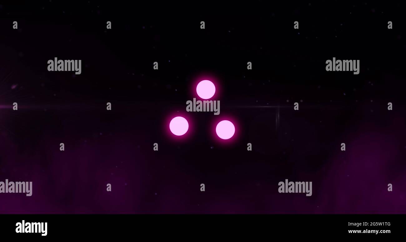 Image of glowing loading pink circles digital interface Stock Photo - Alamy