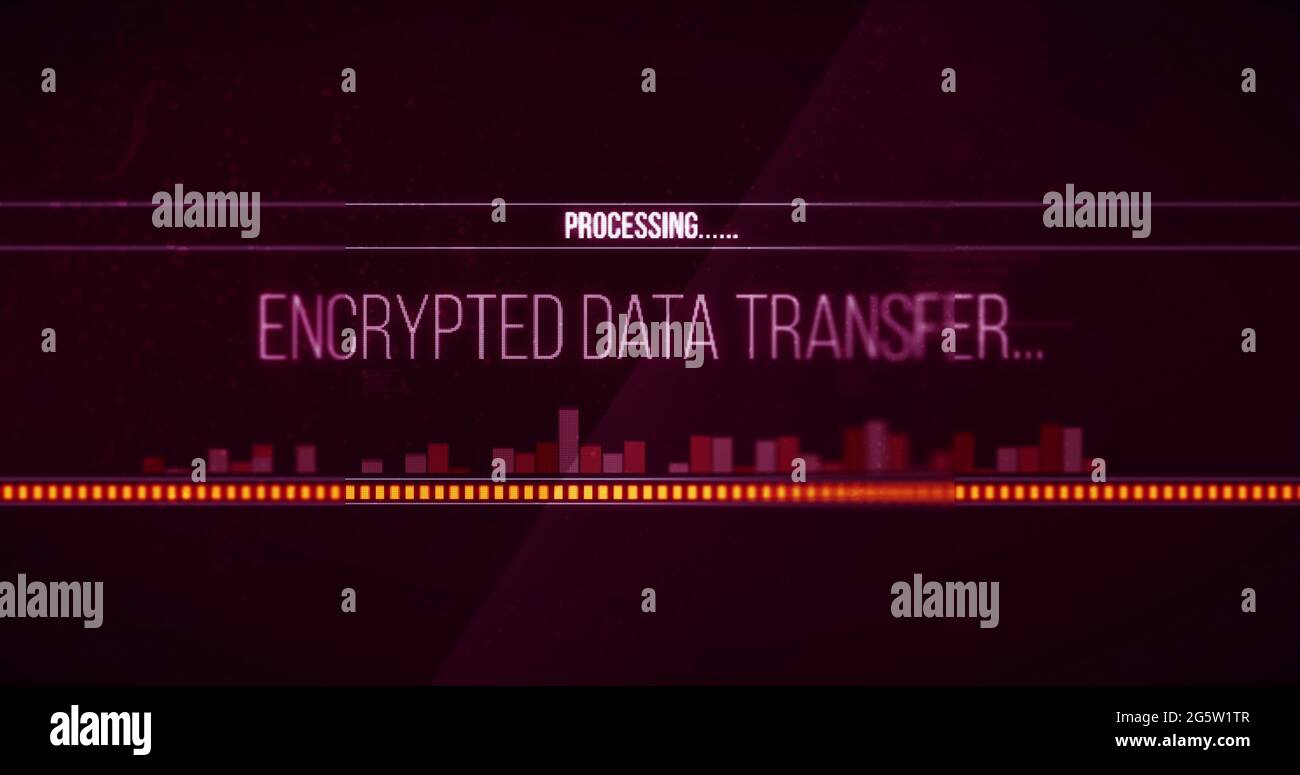 Image of encrypted data transfer processing text flashing digital interface Stock Photo - Alamy