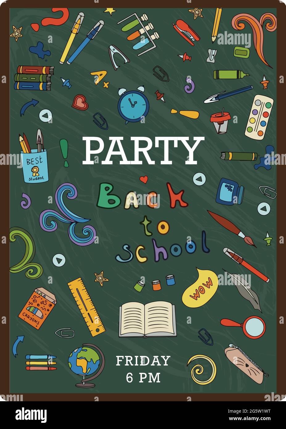 Hand draw school supplies Stock Vector Images - Alamy