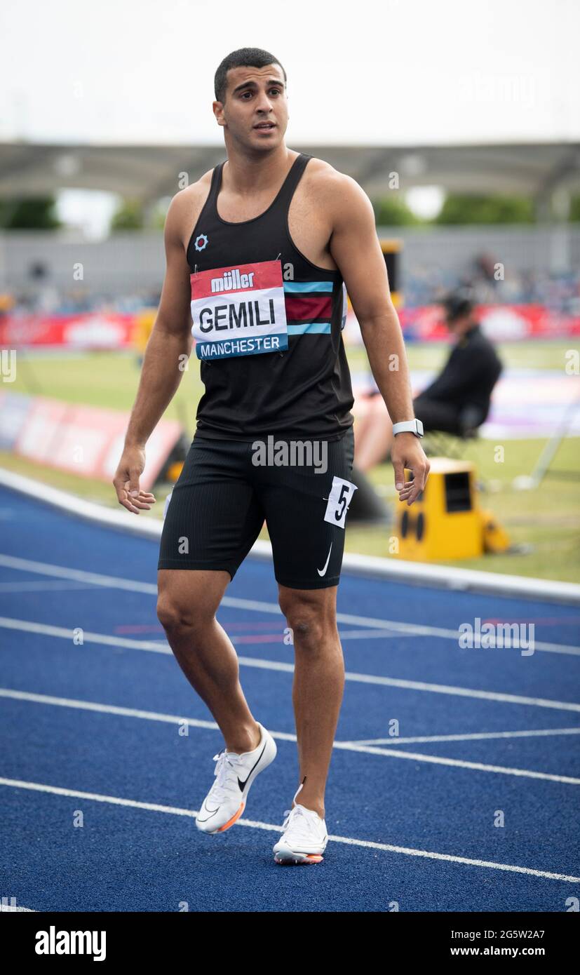 MANCHESTER - ENGLAND 25/27 JUN 21: Adam Gemili competing in the 200m ...