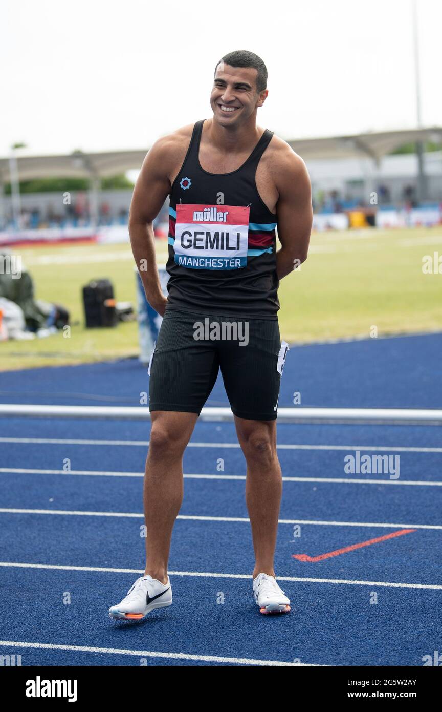 MANCHESTER - ENGLAND 25/27 JUN 21: Adam Gemili competing in the 200m ...