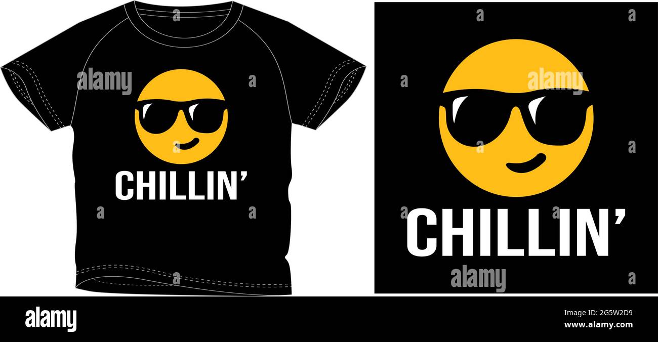 Chillin emoji graphic design vector illustration Stock Vector Image ...