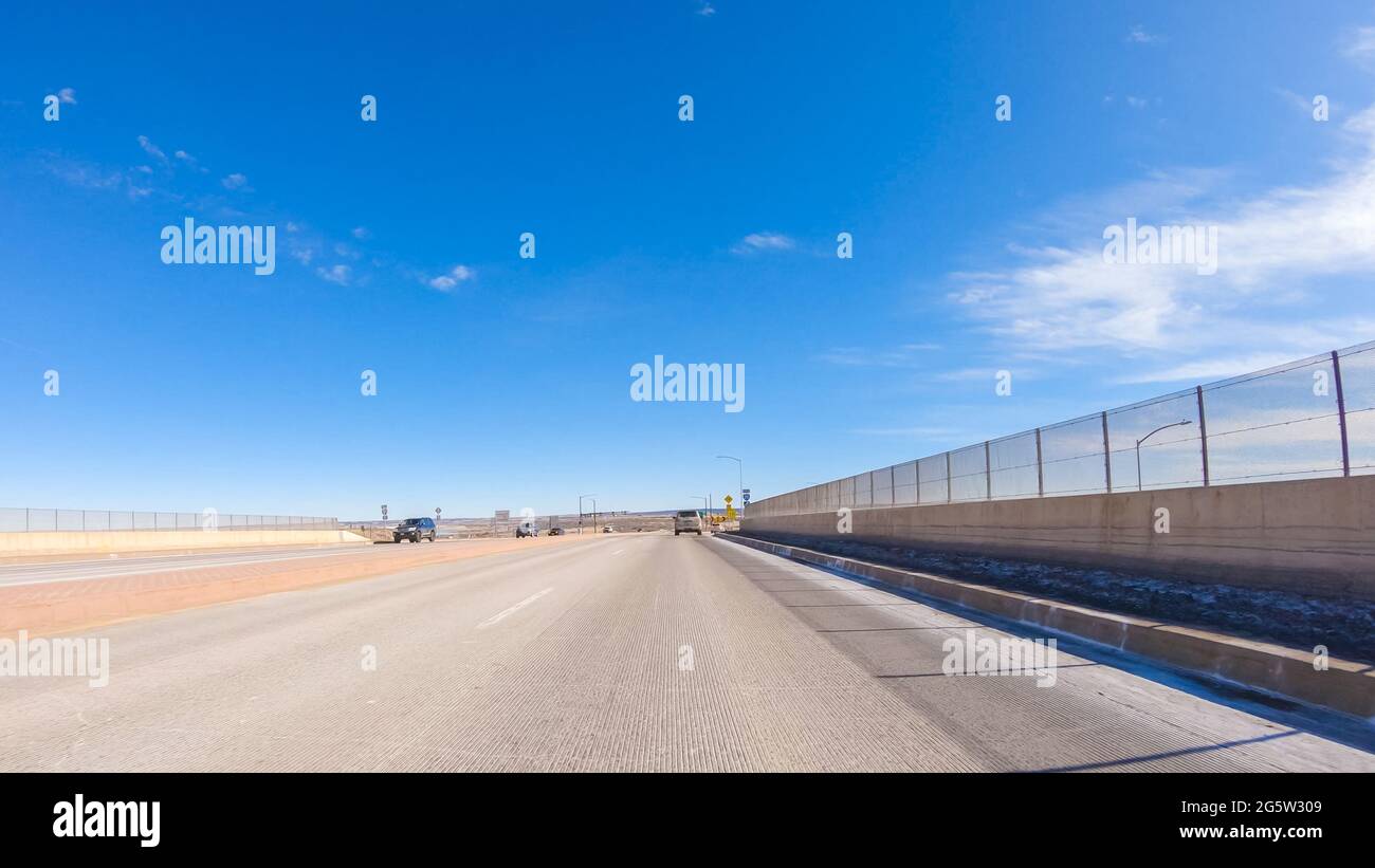 Driving on an interstate highway in suburban America Stock Photo - Alamy