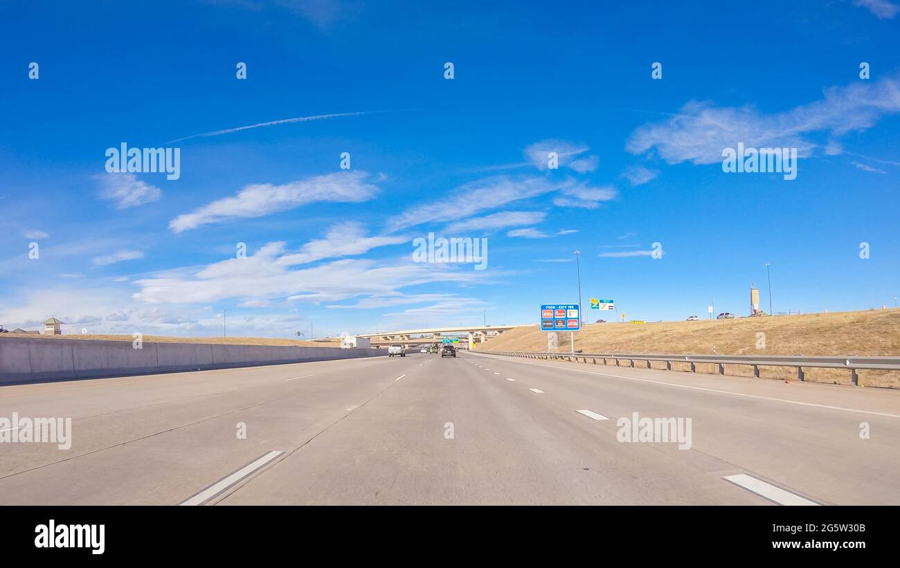 Driving on an interstate highway in suburban America Stock Photo - Alamy