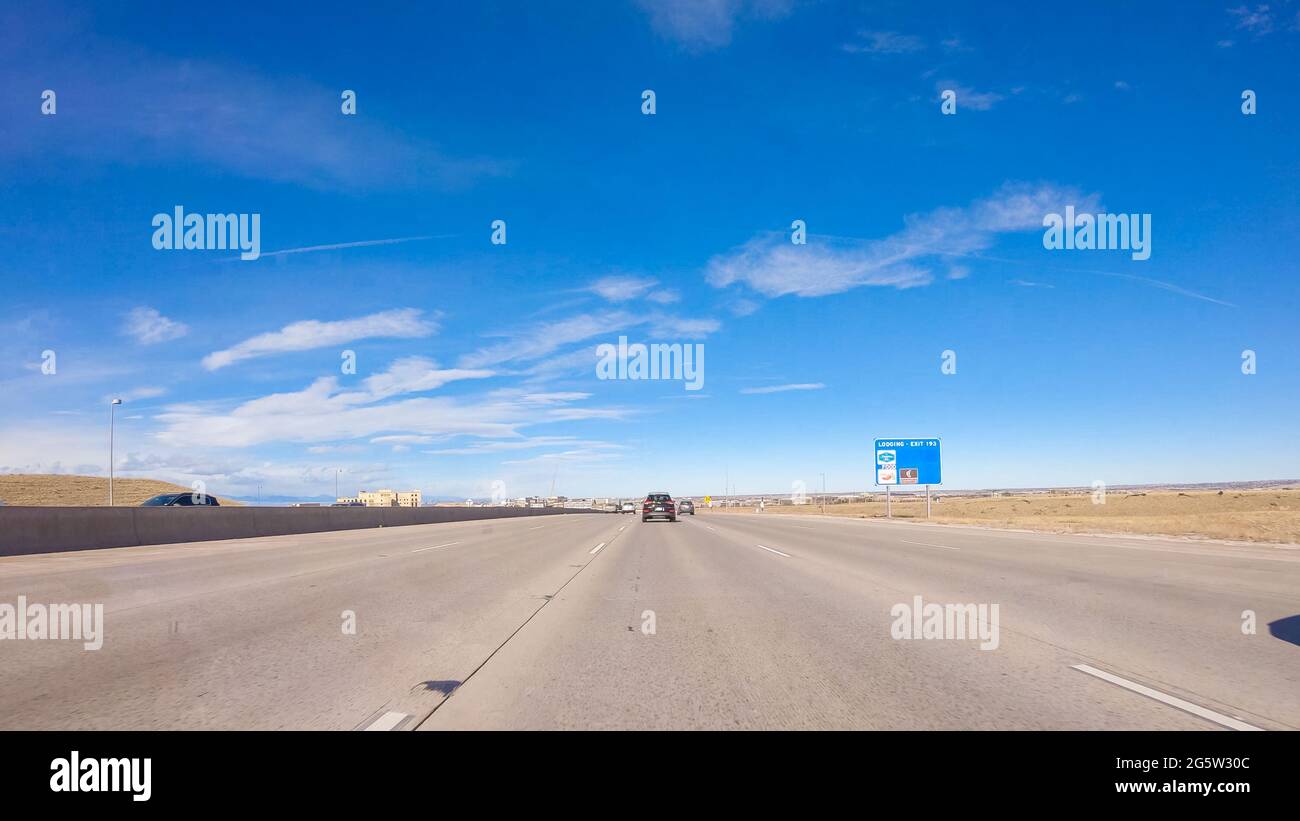 Driving on an interstate highway in suburban America Stock Photo - Alamy