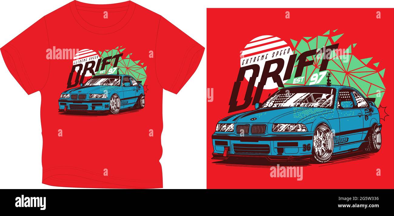 extreme speed drift graphic design vector illustration Stock Vector ...