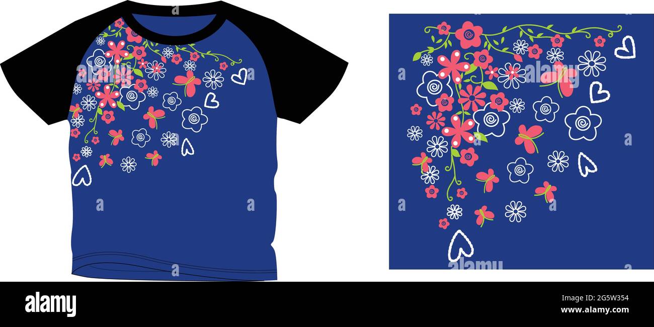 colorful flowers on neck graphic design vector illustration Stock ...