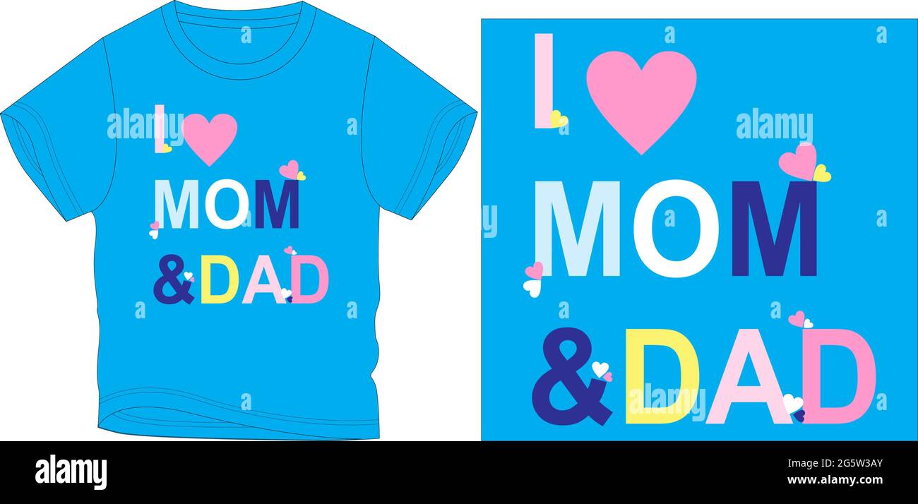 I Love Mom Dad Logo Design