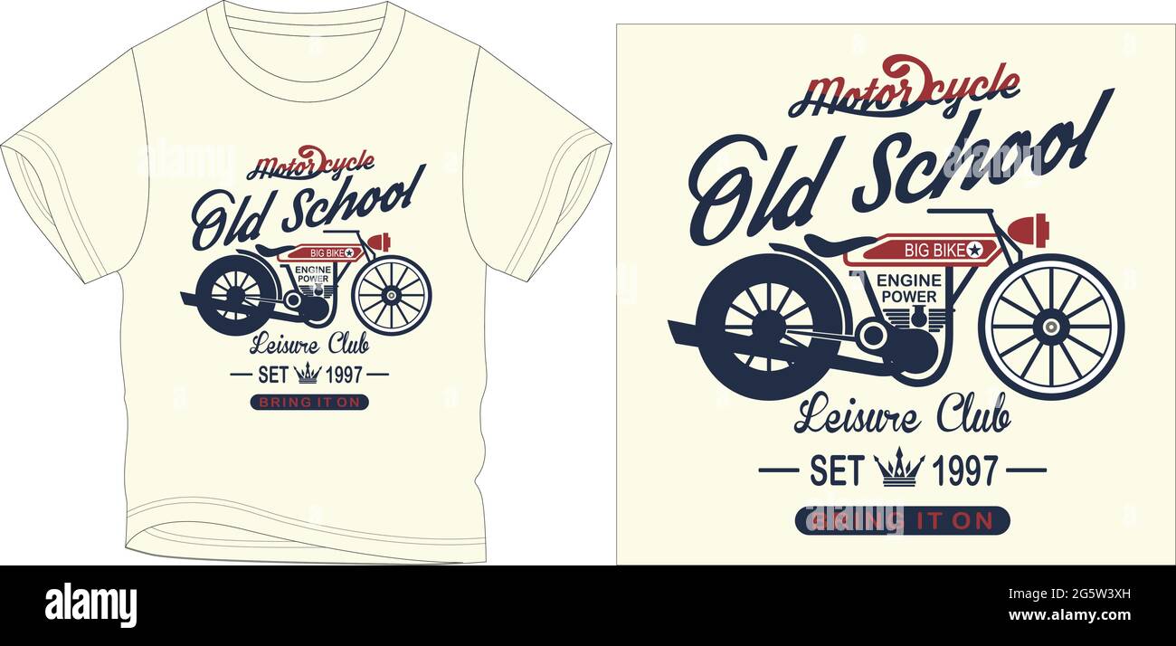 Motorcycle old school graphic design vector illustration Stock Vector ...