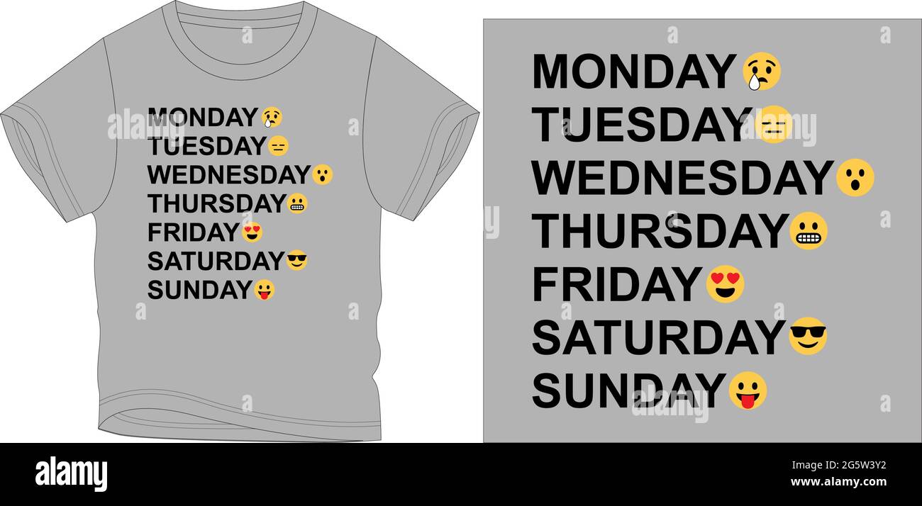 weekdays moods graphic design vector illustration Stock Vector Image ...