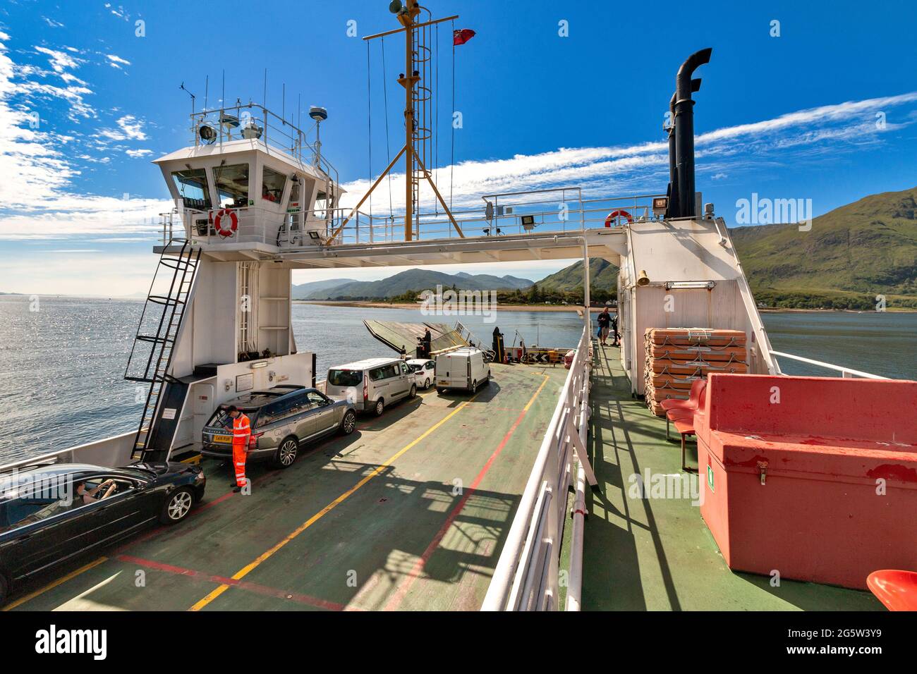 CORRAN FERRY LOCH LINNHE FORT WILLIAM SCOTLAND ON BOARD VEHICLES ...