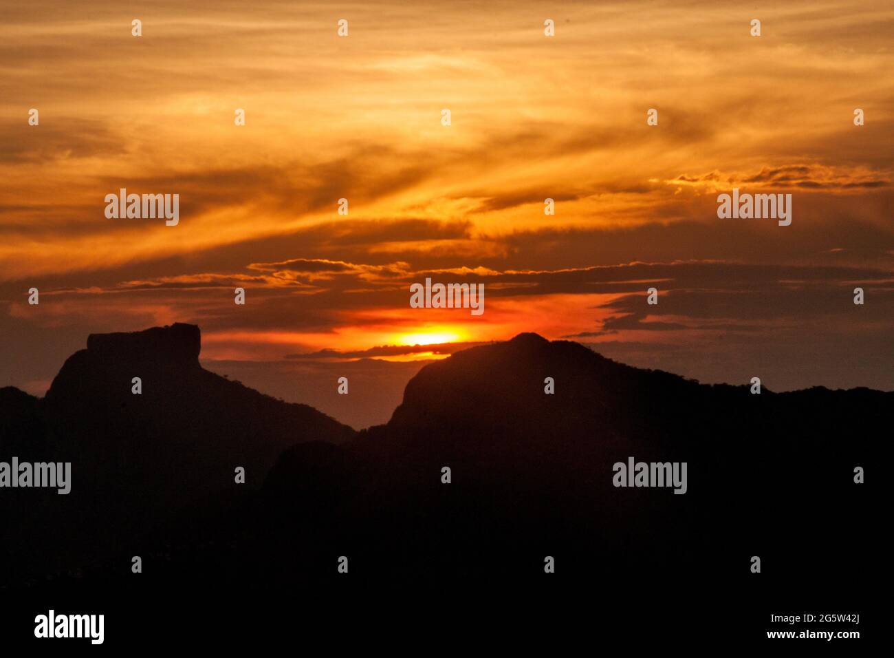 Sunset behind hills of Rio de Janeiro, Brazil Stock Photo - Alamy