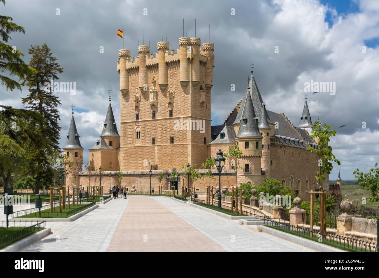 Segovia / Spain - 05 13 2021: Majestic main front view at the iconic ...