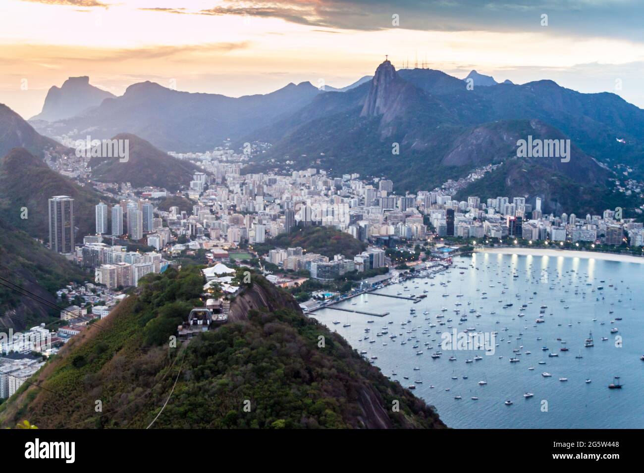 Aerial view of Rio de Janeiro, Brazil. Taken from Sugarloaf mountain ...