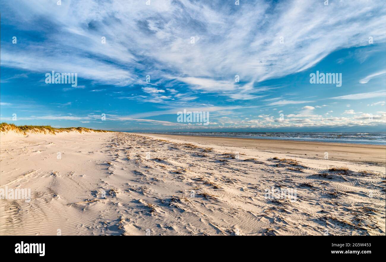 Gulf Coast Beach At Low Tide Padre Island National Seashore Near Corpus Christi Texas Usa