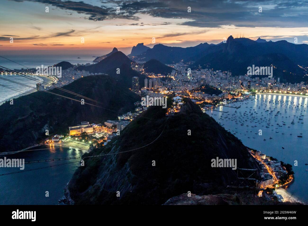 Aerial view of Rio de Janeiro, Brazil. Taken from Sugarloaf mountain ...