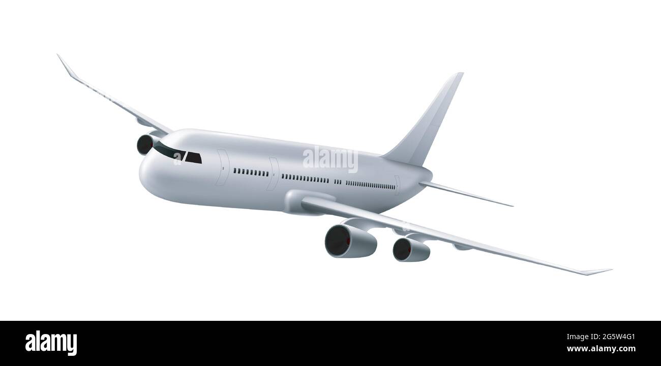 Aircraft top view isolated on white background Stock Vector Image & Art ...