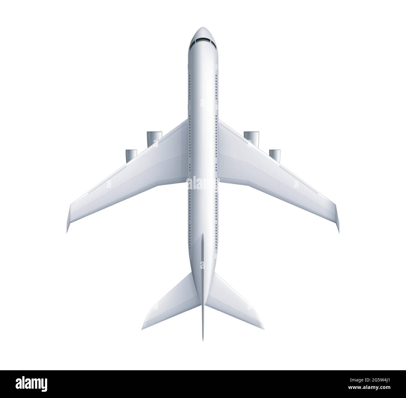 Aircraft top view isolated on white background Stock Vector Image & Art ...