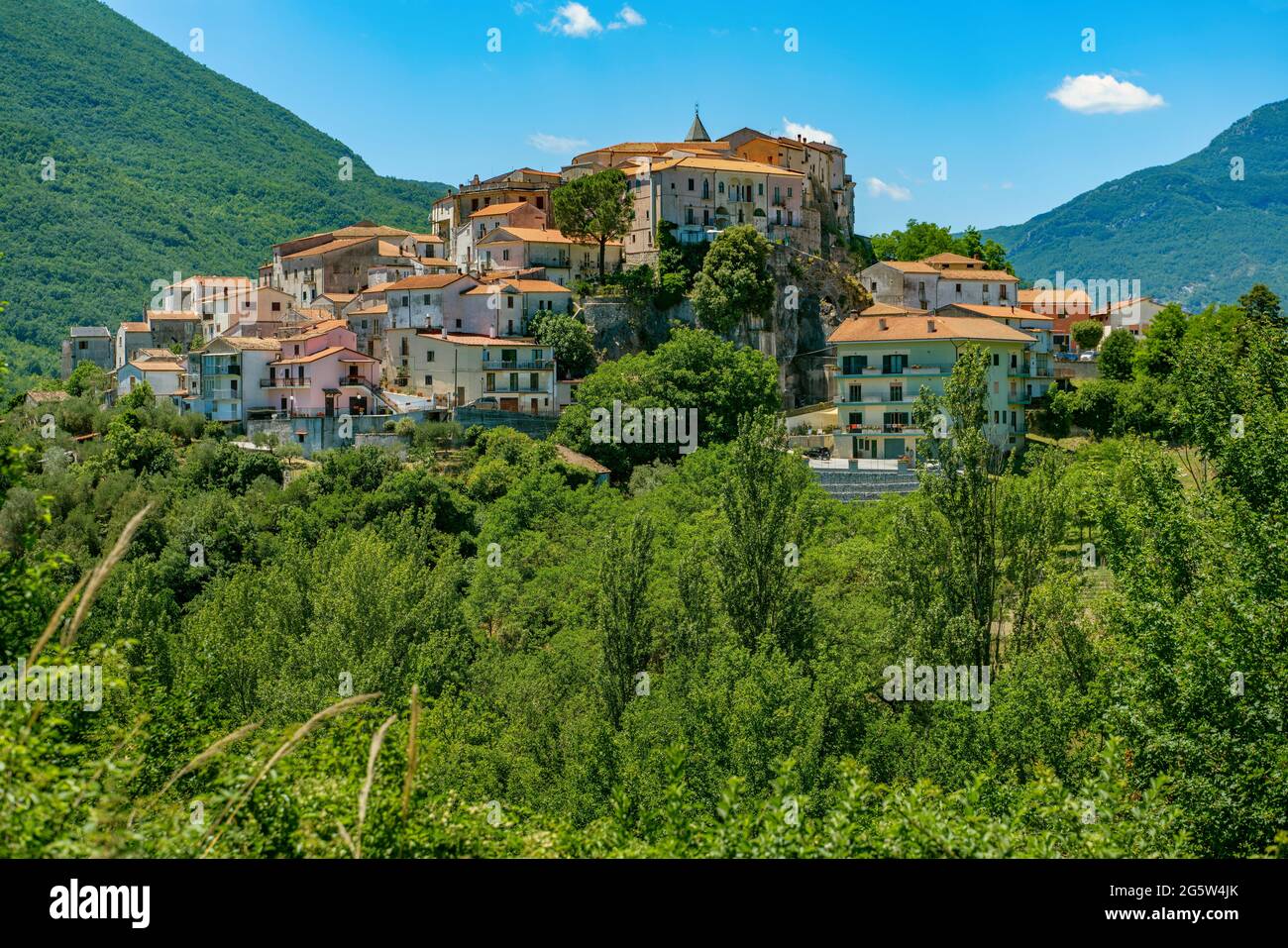 Panorama of Carovilli, an ancient village of Molise existing since the ...