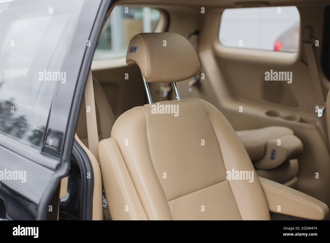 Back passenger seats in modern luxury car Stock Photo - Alamy