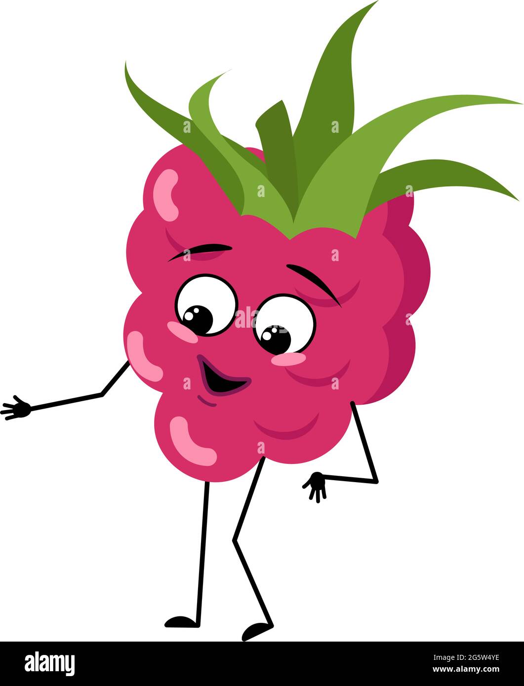 Cute raspberry character with joyful emotions Stock Vector Image & Art ...