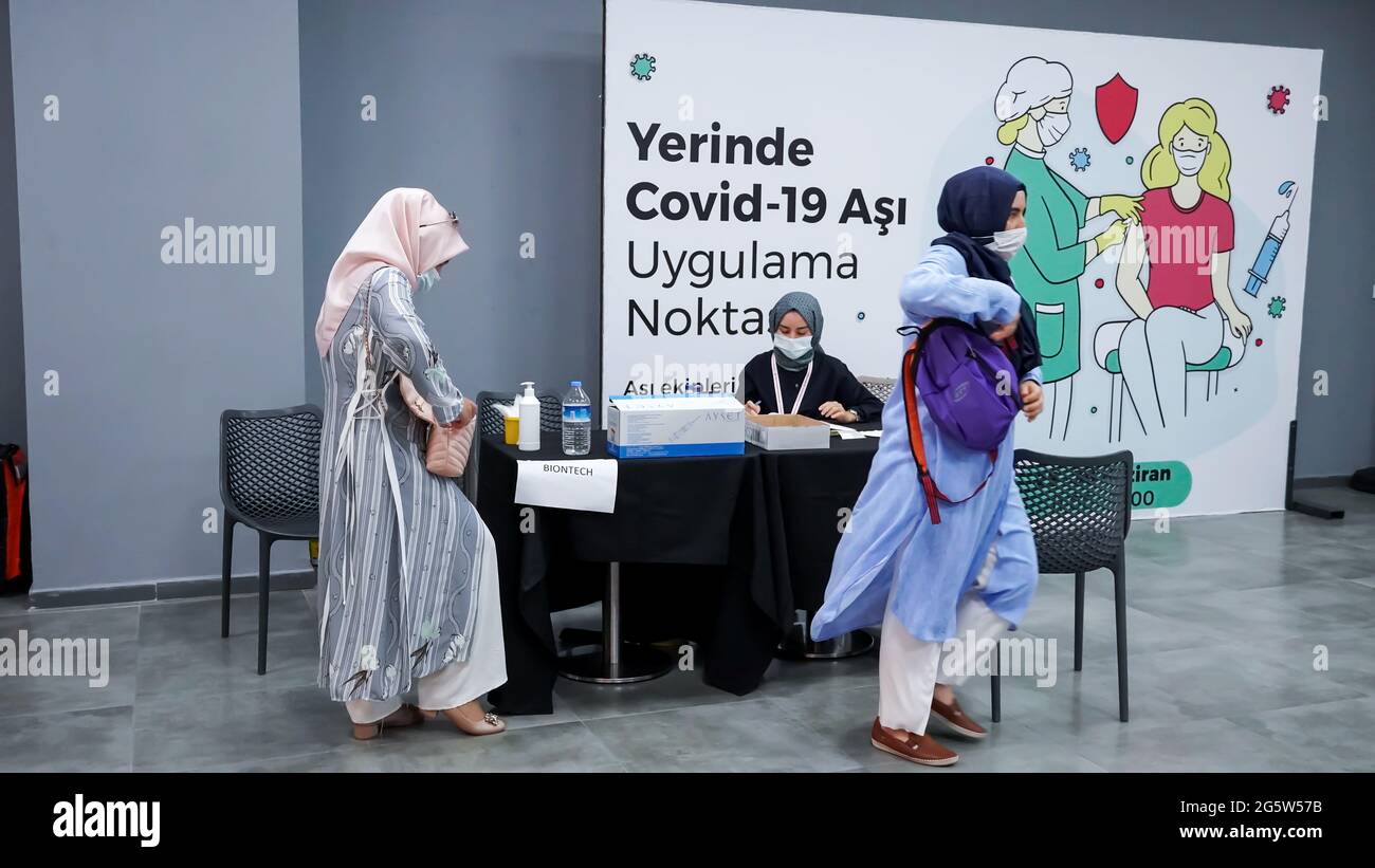 Turkey on June 29, 2021. Turkish people whose age is 18 and over have ...