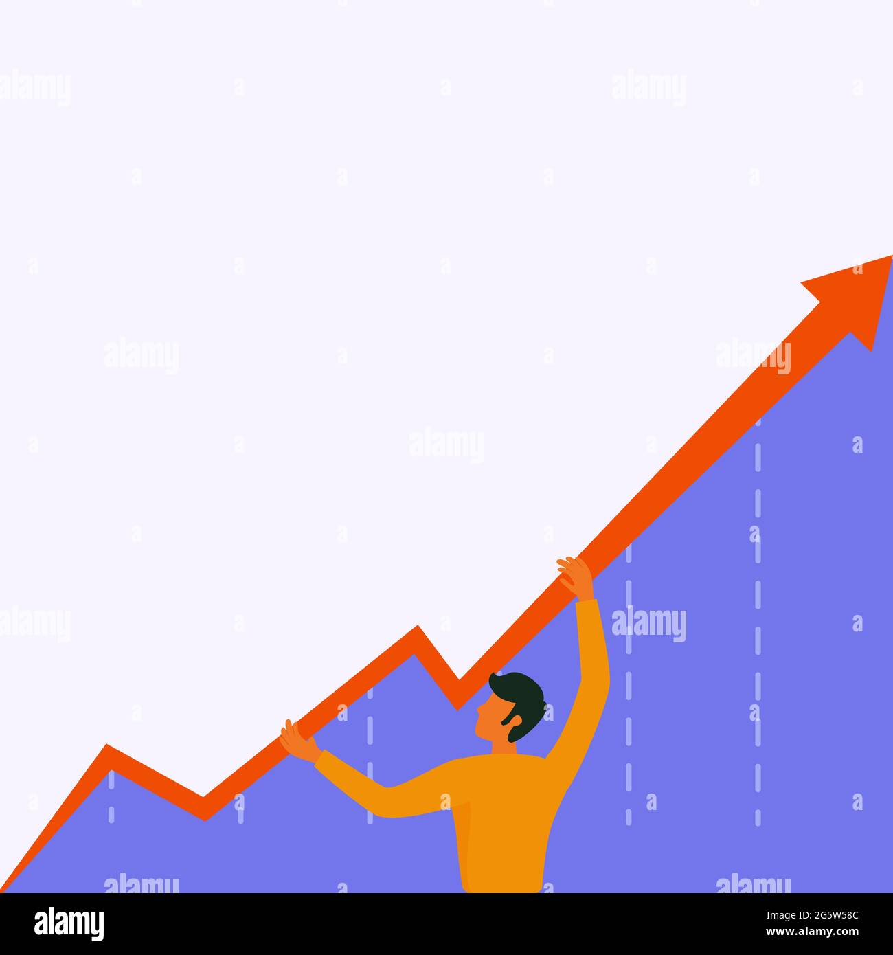 Man Standing Drawing Holding Graph Arrow Showing Business Growth ...
