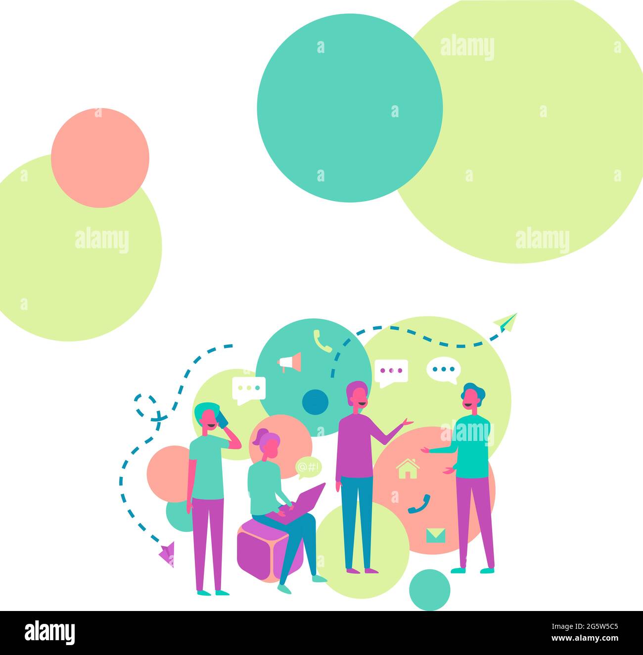 Family of four having fun Stock Vector Images - Alamy