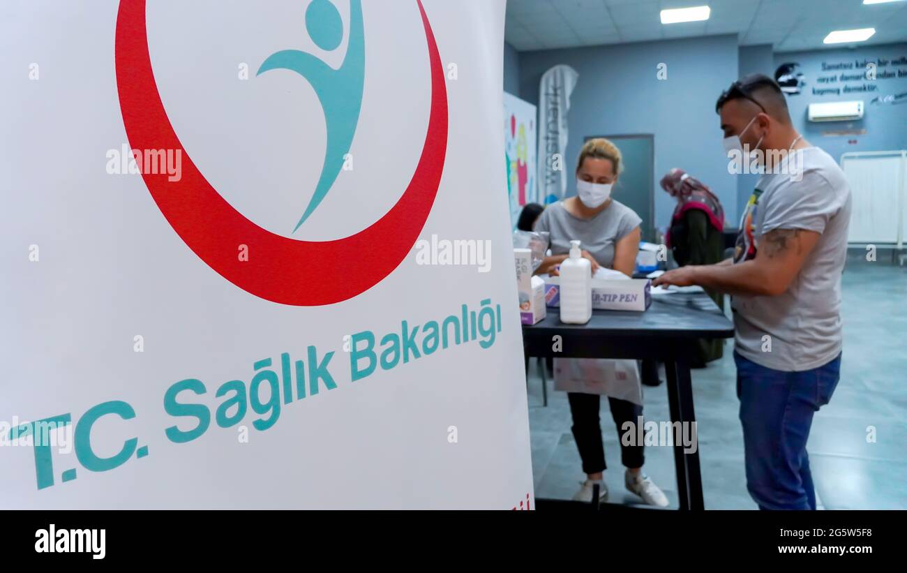 Turkey on June 29, 2021. Turkish people whose age is 18 and over have ...