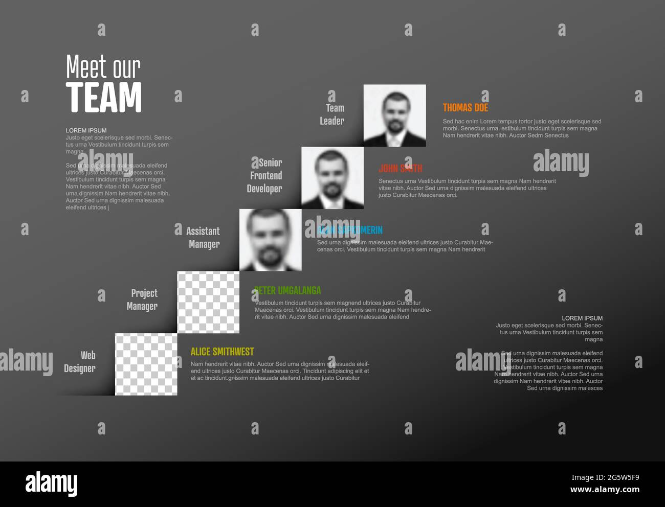 Company team presentation template with team profile photos ...