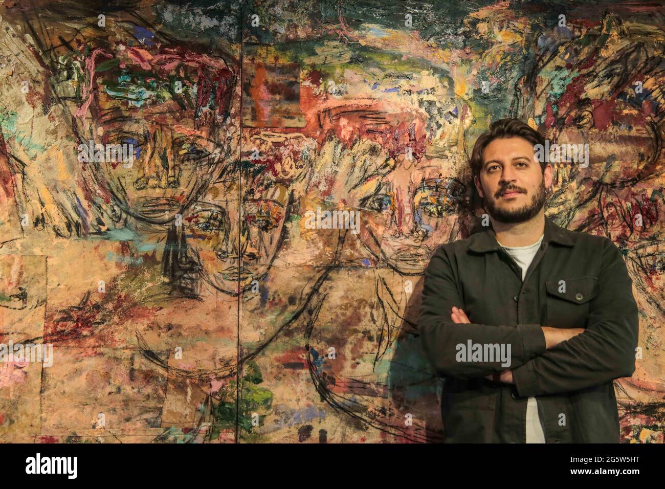 London UK 30 June 2021 British artist Daniel Crews-Chubb with his ...